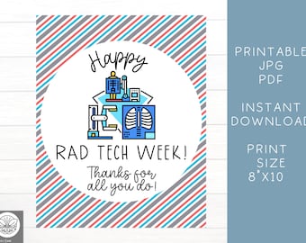 Rad Tech Week Gifts Tag Printable / Rad Tech Week Stickers - Etsy