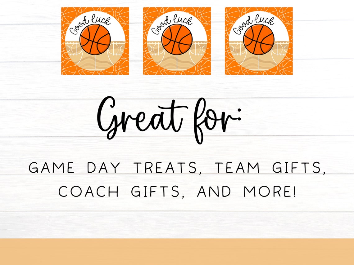 Basketball Good Luck Tags Printable Basketball Party Favor - Etsy