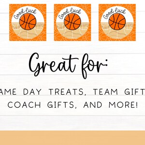 Basketball Good Luck Tags Printable Basketball Party Favor Basketball ...