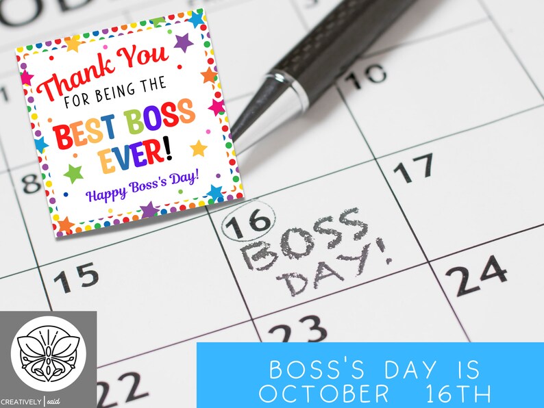 Happy Boss's Day Printable Boss's Day Gift Tag - Etsy