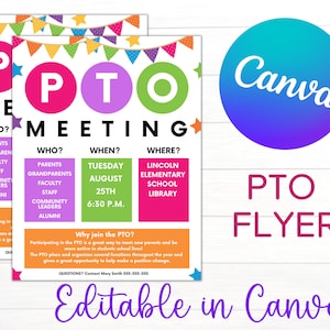 PTO Templates | PTO Meeting Flyer | Back to School PTO Meeting ...