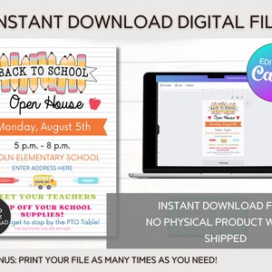 Editable Back to School Open House Flyer Printable Back to School ...