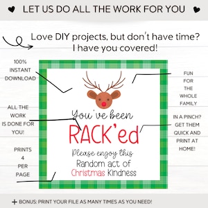 Christmas Random Act of Kindness Cards | Pay It Forward | Printable ...