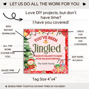 Editable You've Been Jingled Printable Gift Tags Christmas Gifts for ...
