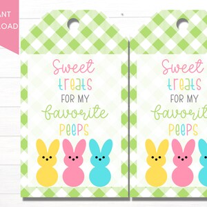 Easter Peeps Printable Tags Happy Easter Treats for My Peeps Gift Tags ...