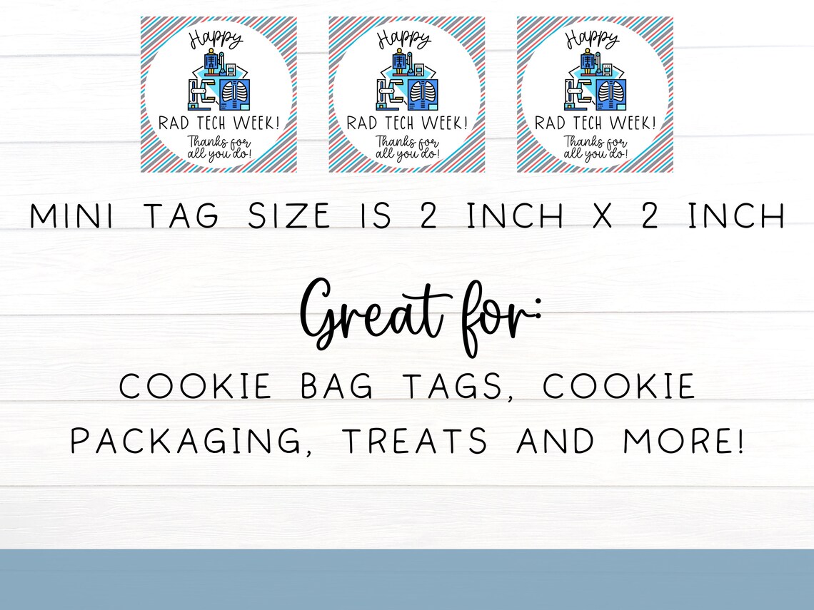 Rad Tech Week Printable Gift Tag Sticker Label Gift for Rad - Etsy