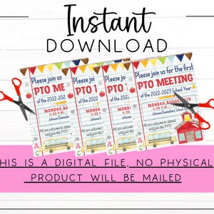 Editable Canva Template PTO Meeting Flyer | Editable Canva Template ...