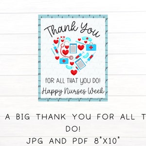 Nurse Week Appreciation Sign | Nurse Appreciation | Happy Nurses Week ...
