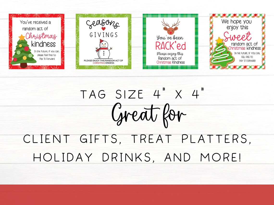 Christmas Random Act of Kindness Cards Pay It Forward - Etsy