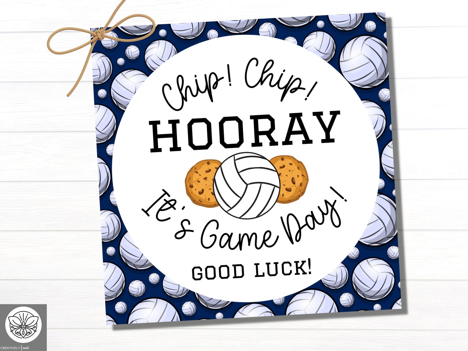 Volleyball Good Luck Tags Printable Volleyball Party Favor Volleyball ...