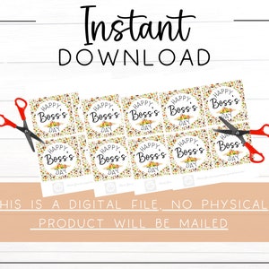 Happy Boss's Day Printables | Boss's Day Gift Tags | Gifts for Boss's ...