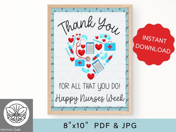 Nurse Week Appreciation Sign Nurse Appreciation Happy - Etsy