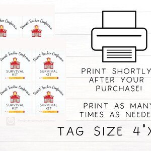 Parent Teacher Conference Survival Kit Tag | Teacher Appreciation Gift ...
