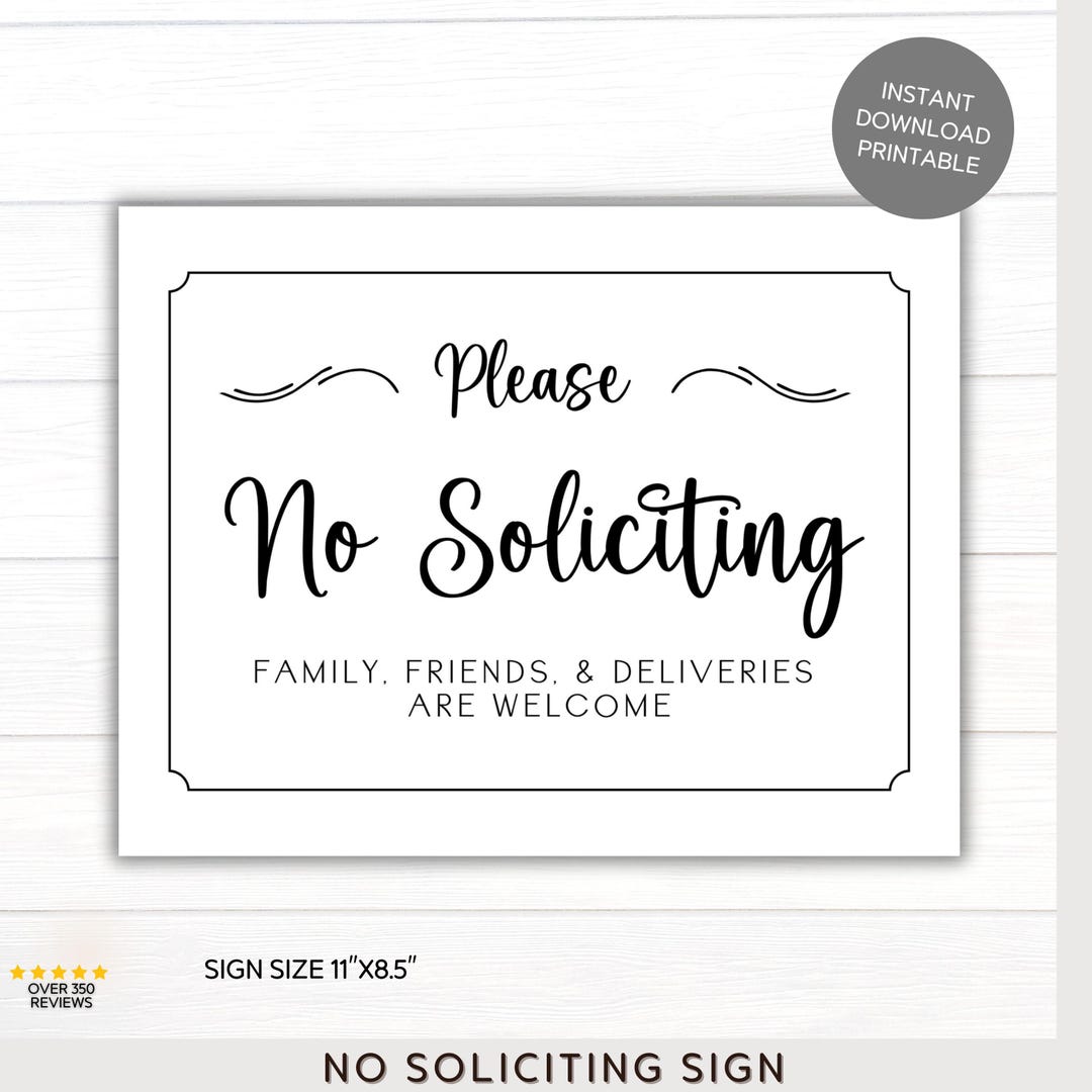 No Soliciting Sign Doorbell Do Not Knock Hanging Signs | Porch Door ...