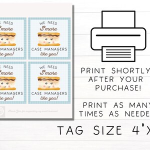 Social Worker Gift Printable Tag | Case Manager Appreciation | Social ...