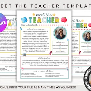 Meet the Teacher Template | Editable Teacher Printable | Editable Canva ...