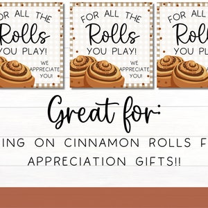 Cinnamon Roll Gift Tag | Teacher Nurse Staff Appreciation Gift Tag ...