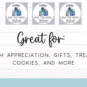 Rad Tech Week Printable Gift Tag Sticker Label Gift for Rad Techs ...