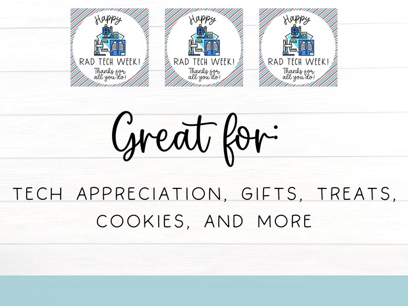 Rad Tech Week Printable Gift Tag Sticker Label Gift for Rad - Etsy