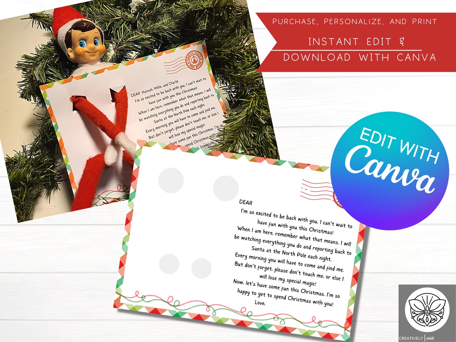 Welcome Back Elf Postcard Printable Editable Elf I'm - Etsy