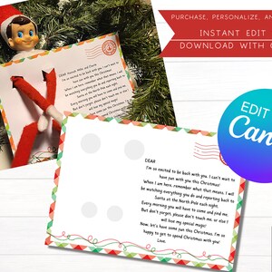 Welcome Back Elf Postcard Printable Editable Elf I'm - Etsy