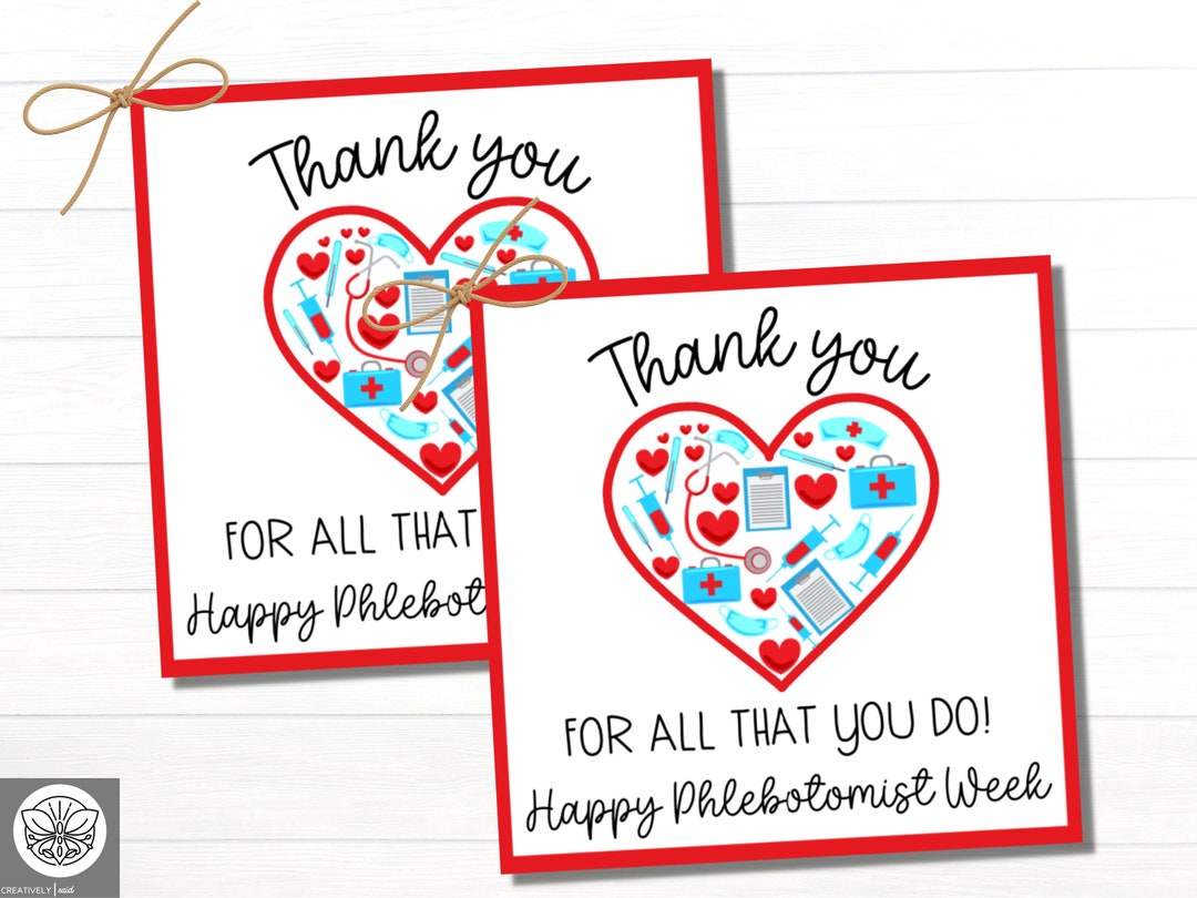 Phlebotomy Appreciation Week Gift Tag Printable | Gifts for ...
