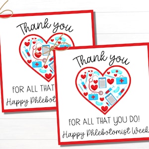 Phlebotomy Appreciation Week Gift Tag Printable | Gifts for ...