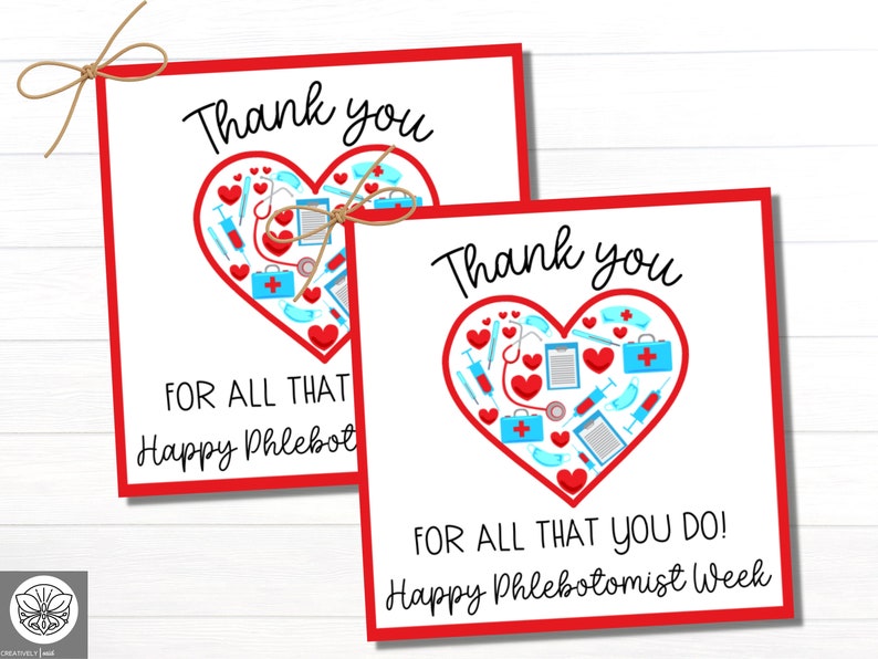 Phlebotomy Appreciation Week Gift Tag Printable Gifts for - Etsy