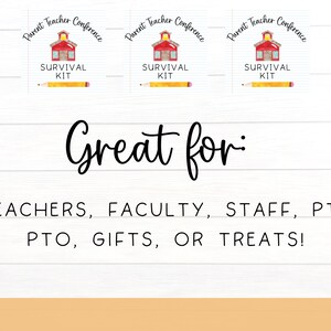Parent Teacher Conference Survival Kit Tag | Teacher Appreciation Gift ...