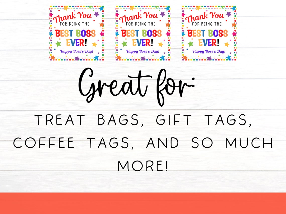 Happy Boss's Day Printable | Boss's Day Gift Tag | Printable Instant ...