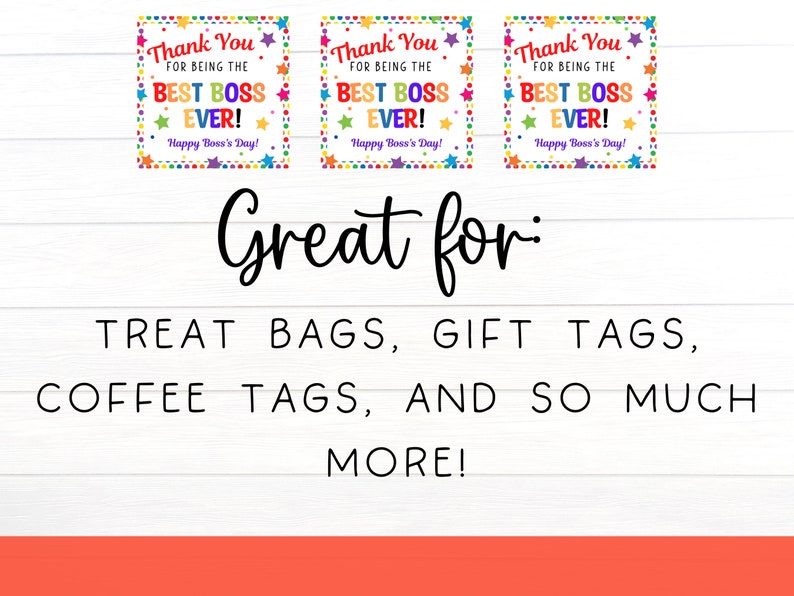 Happy Boss's Day Printable Boss's Day Gift Tag - Etsy