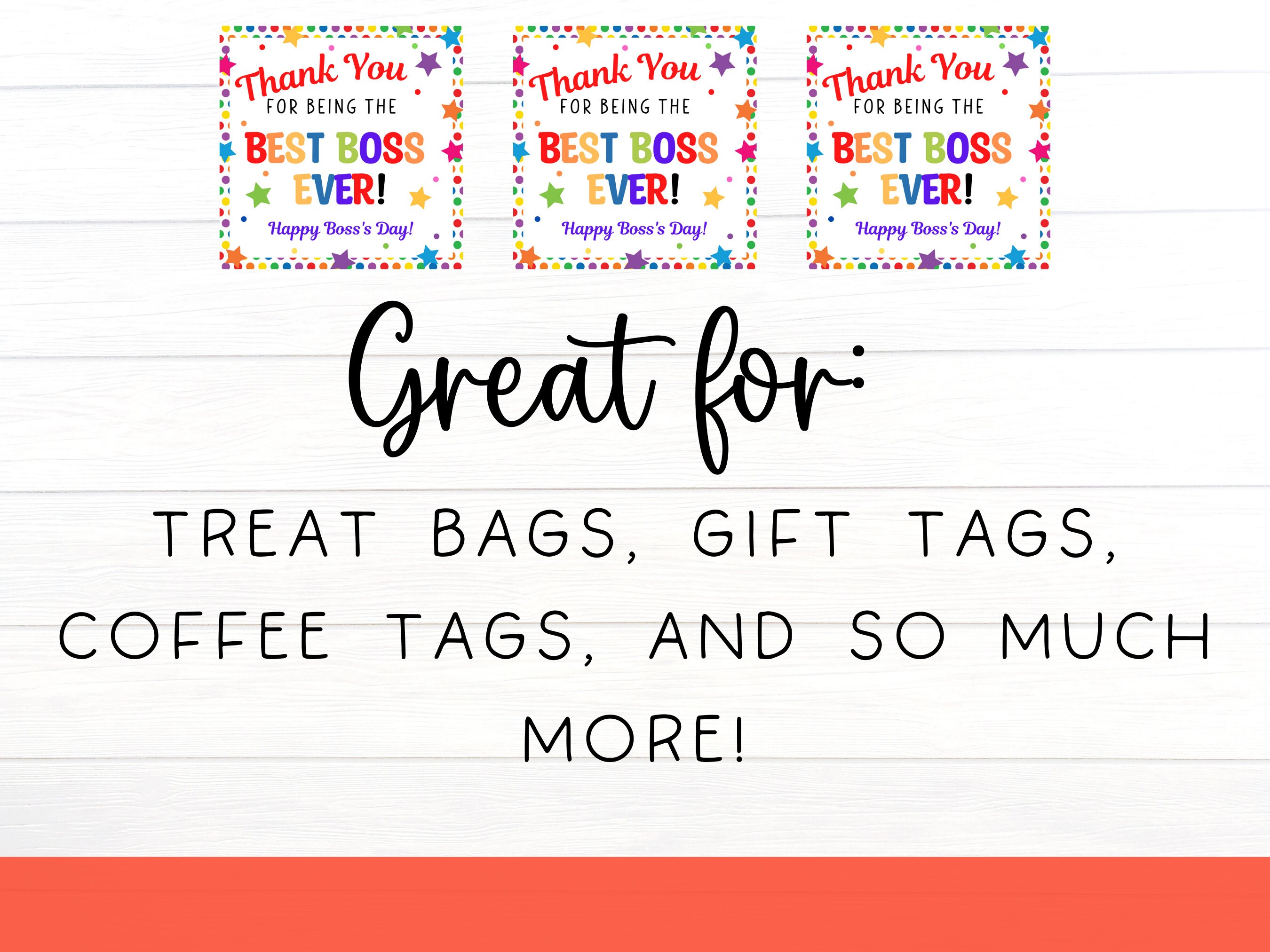 Happy Boss's Day Printable Boss's Day Gift Tag - Etsy