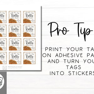 Cinnamon Roll Gift Tag Teacher Nurse Staff Appreciation Gift Tag Bakery ...