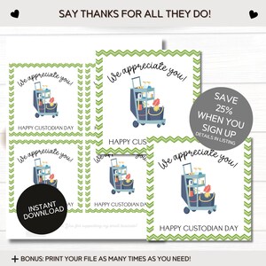 Custodian Appreciation Day Printable Gift Tag | Janitor Thank You Gift ...