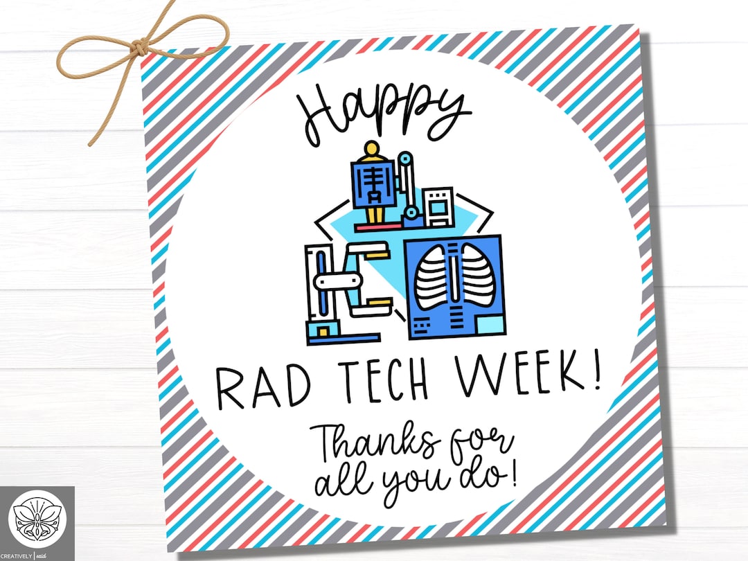 Rad Tech Week Printable Gift Tag Sticker Label Gift for Rad Techs ...