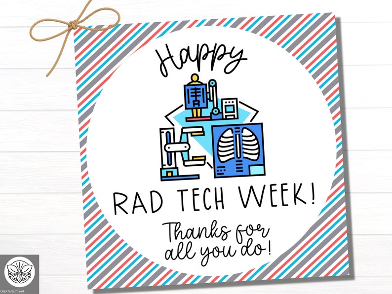 Rad Tech Week Printable Gift Tag Sticker Label Gift for Rad - Etsy