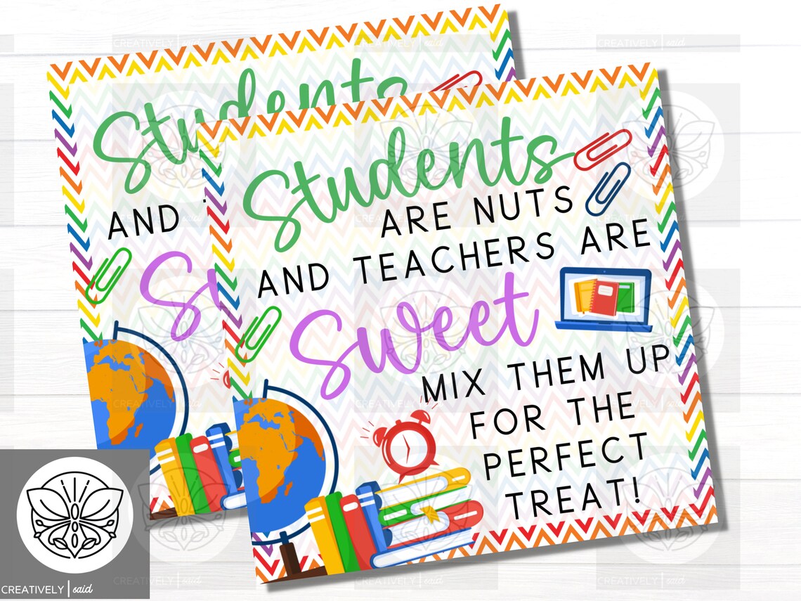Printable Trail Mix Tag | Teacher Appreciation Tag | Teacher Treat Tag ...