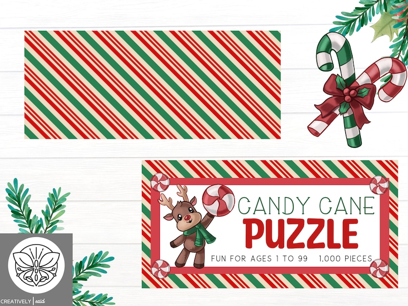 Christmas Candy Cane Puzzle White Elephant Gag Gift Secret - Etsy