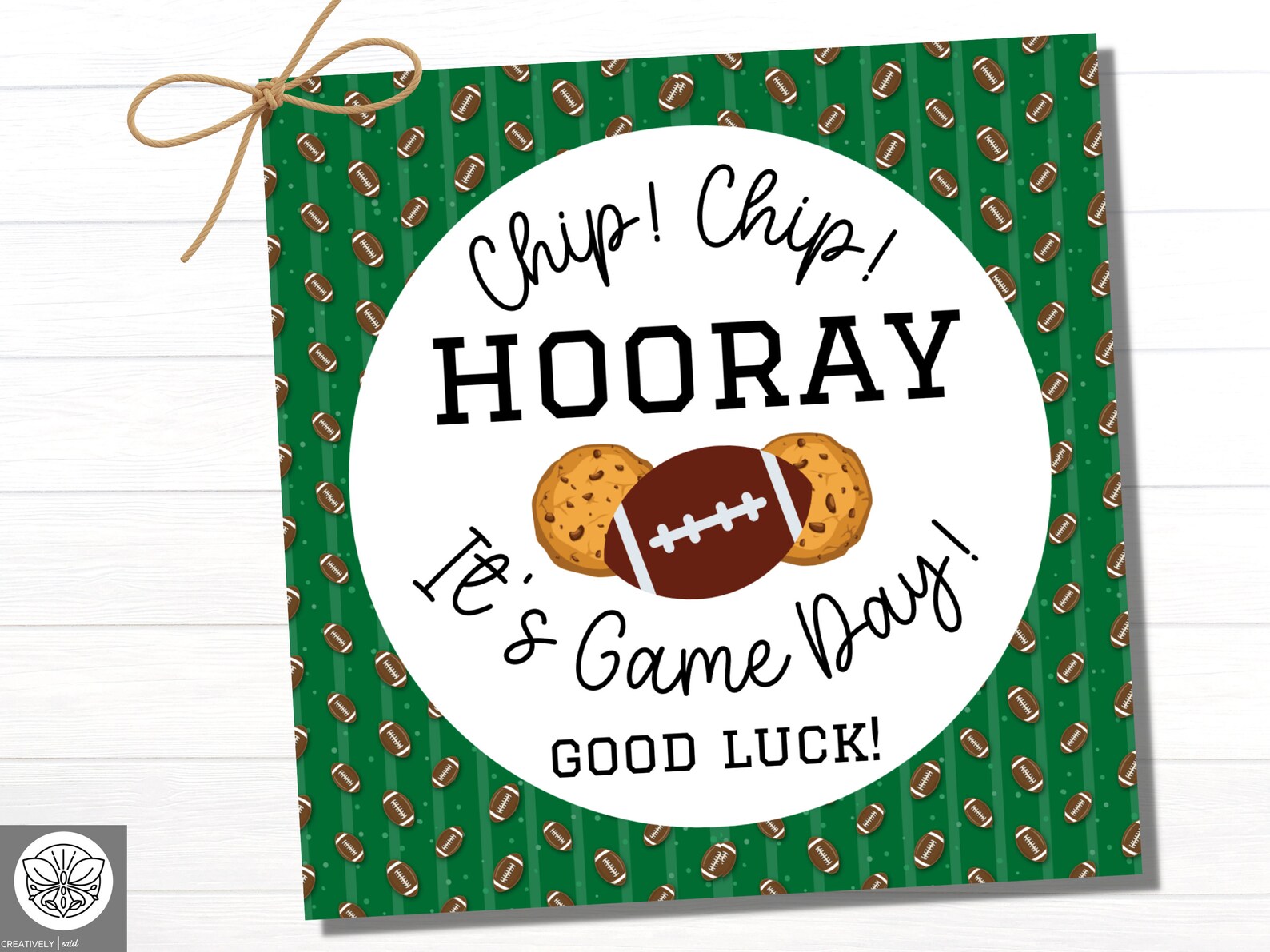 Football Good Luck Tags Printable Football Party Favor - Etsy