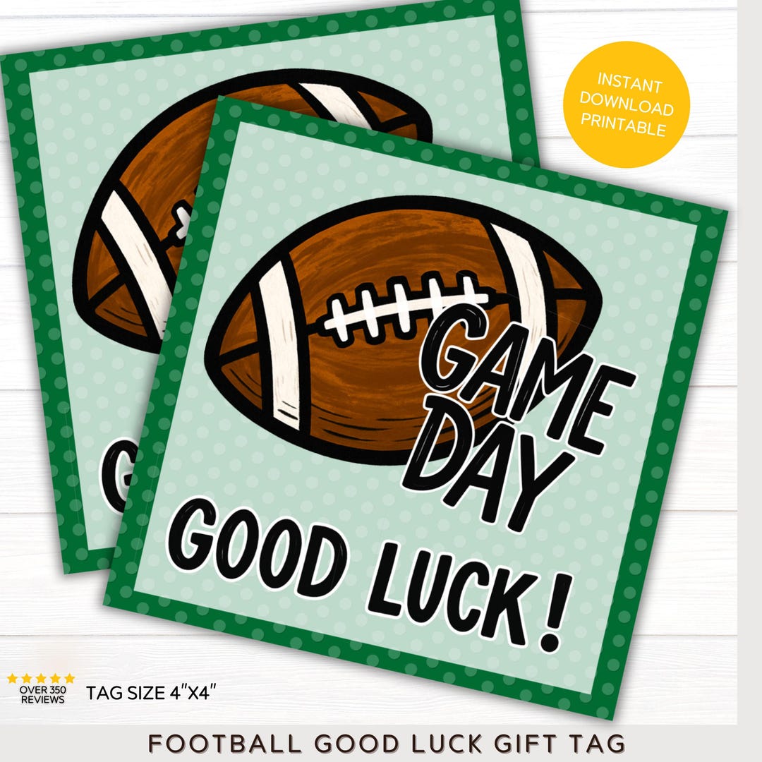 Football Good Luck Tags | Printable Football Party Favor | Football ...
