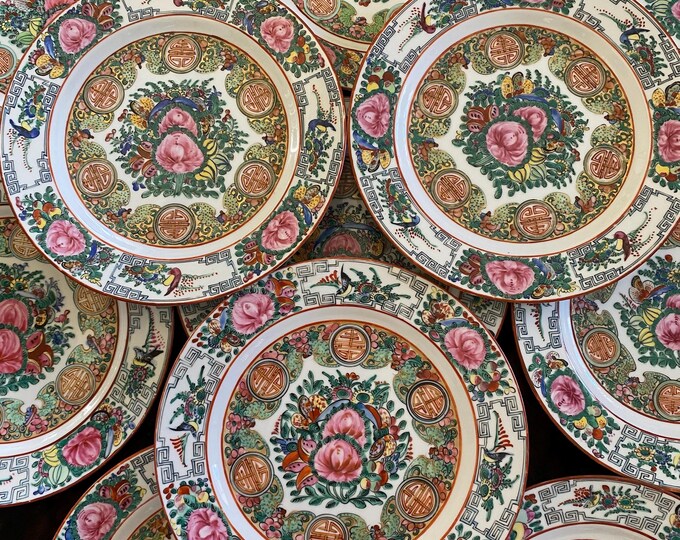 Vintage Famille Rose Medallion Reticulated Oval Platter Rose Medallion ...