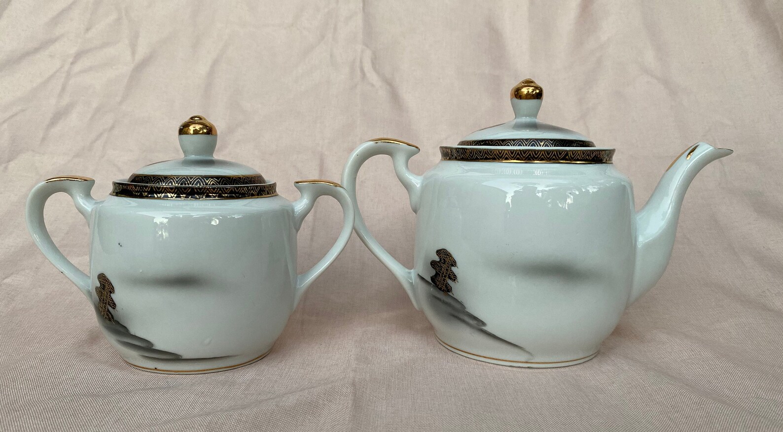 Vintage Genuine Kutani China Porcelain Gold Gilt Japanese Teapot W/ Lid ...