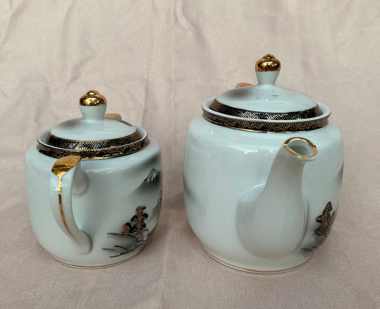 Vintage Genuine Kutani China Porcelain Gold Gilt Japanese Teapot W/ Lid ...