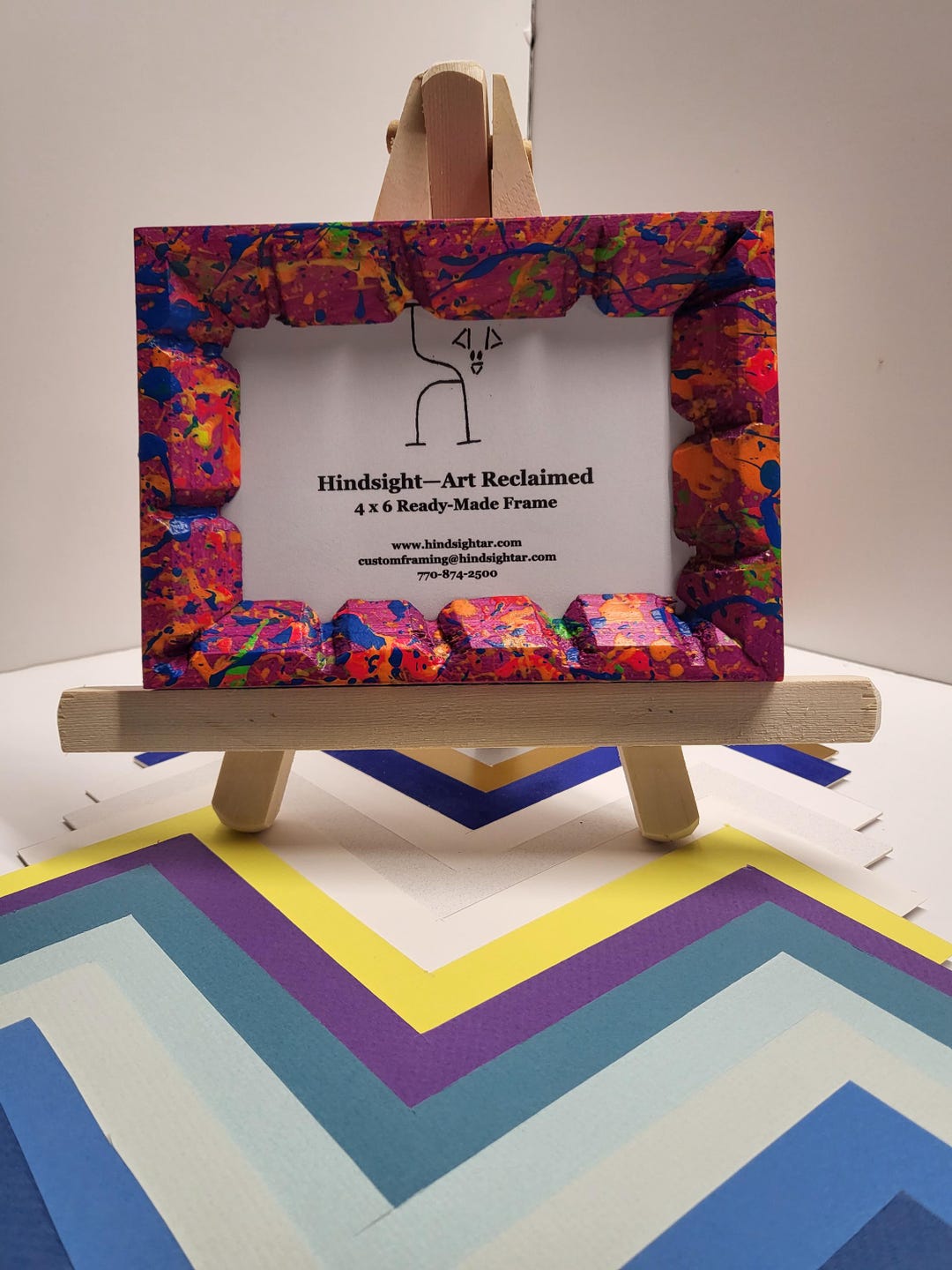 4 X 6, Blacklight Paint Picture Frame, Pop Art Design, Scrap Wood ...