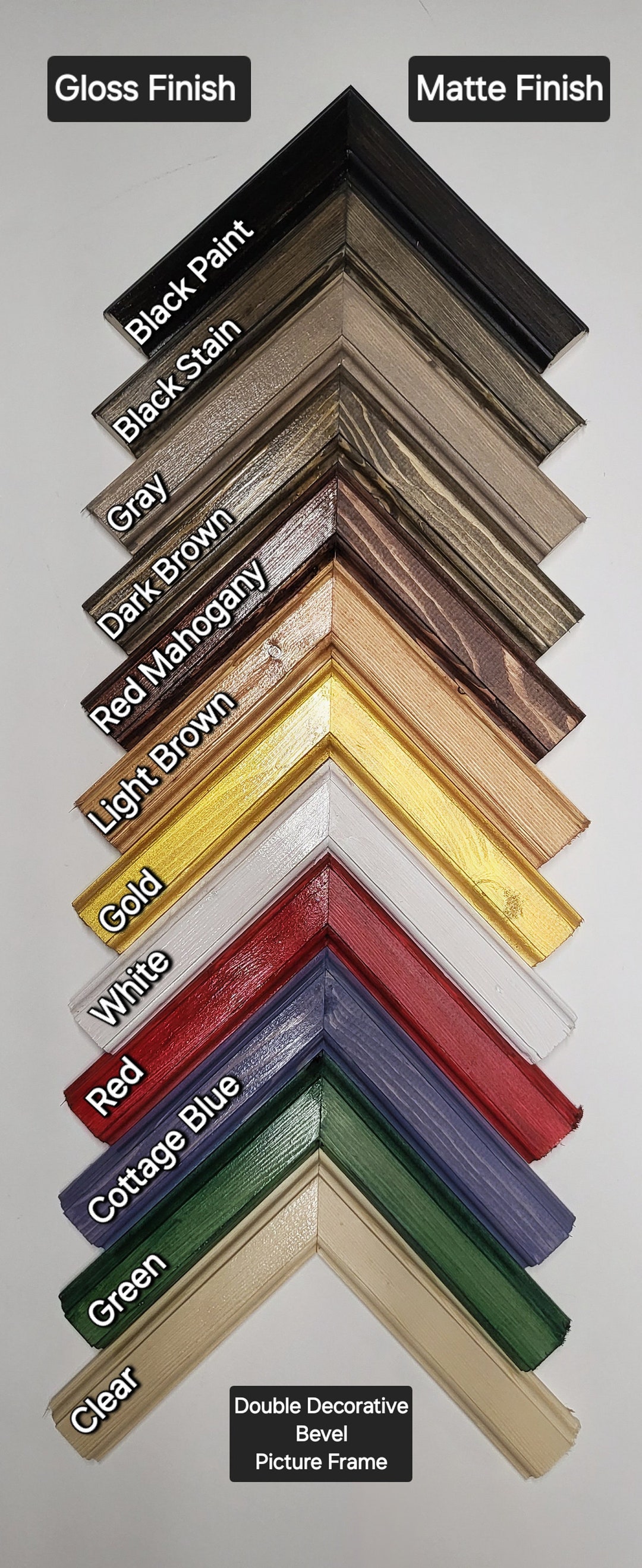 Solid Wood Picture Frame With Double Decorative Bevel - Handmade and ...