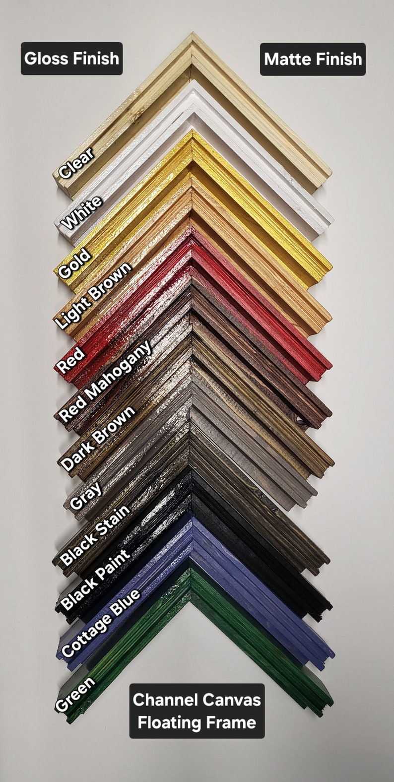 Solid Wood Floating Canvas Frame: Custom Size, Choice of Finish - Etsy