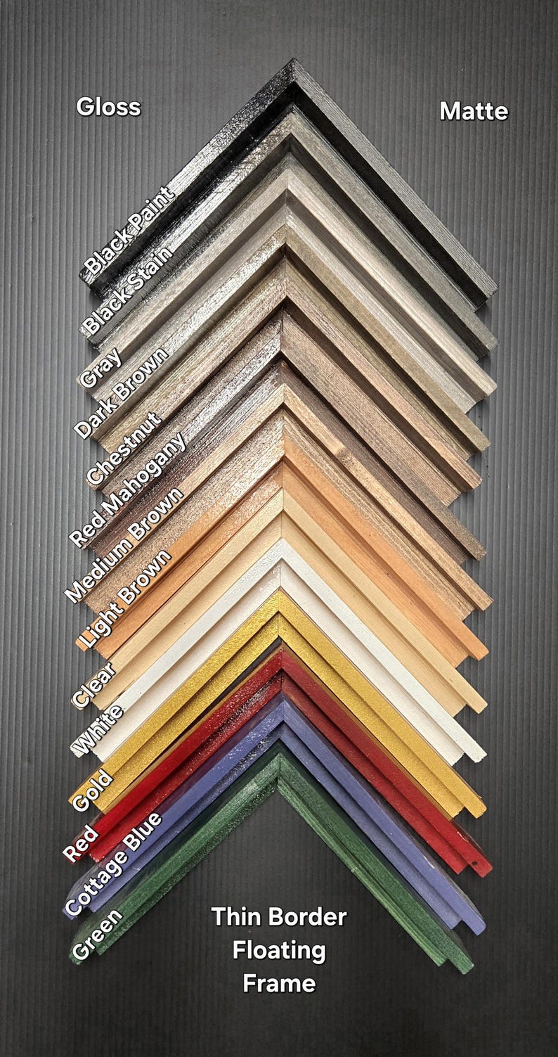 Thin Border Canvas Floating Frame for 3/4" Canvas, Handpainted Floating ...