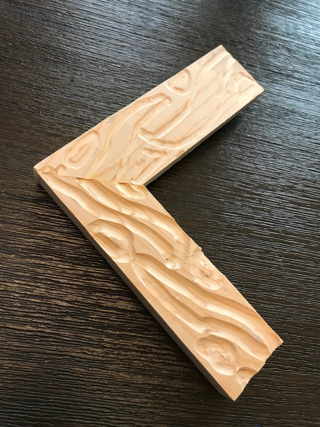 Swirly Wave Picture Frame, Made-to-order, Handmade, Solid Wood, Rustic ...