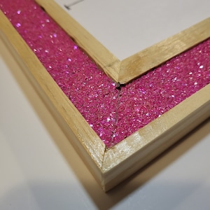5 X 7, Pink Glitter Picture Frame, 'heart', Scrap Wood, Handmade, Solid ...