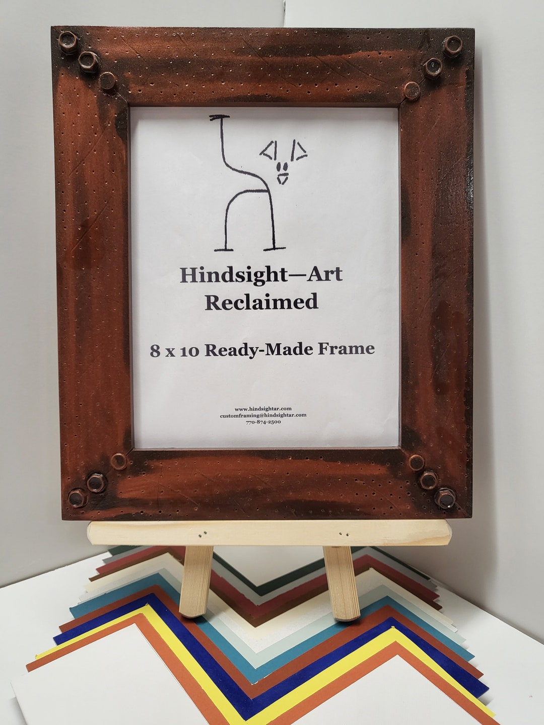 8 X 10, Industrial Copper Picture Frame, Pine Board, Scrap Wood, Solid ...